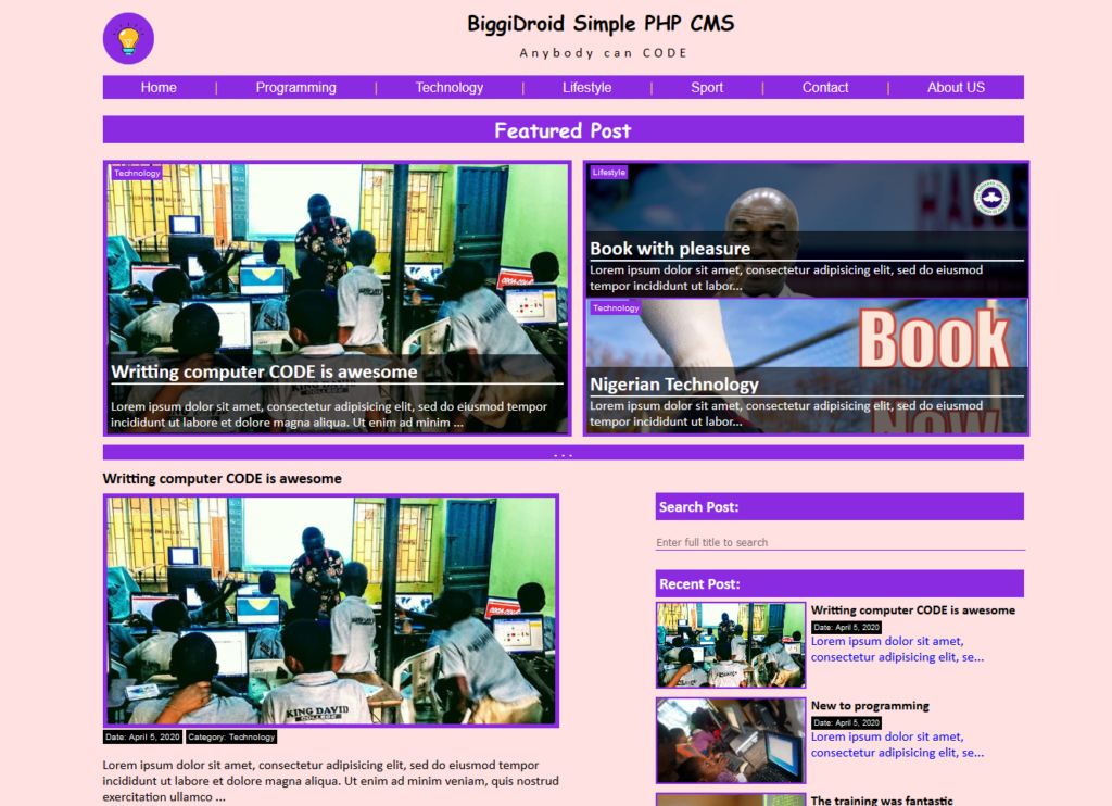 Simple PHP Blog with realtime comment updater Like Facebook comment. - BiggiDroid