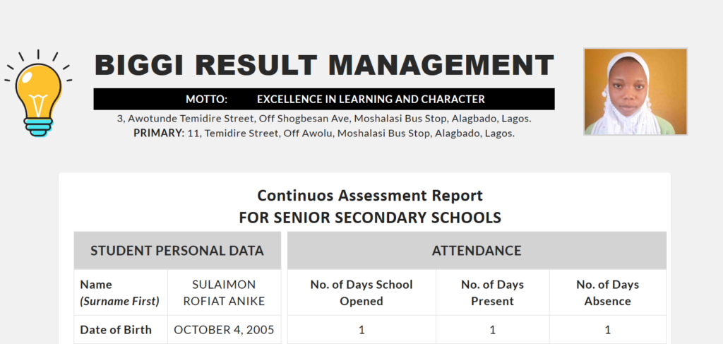 School Result Management System V2.74 School Result Management System V2.74